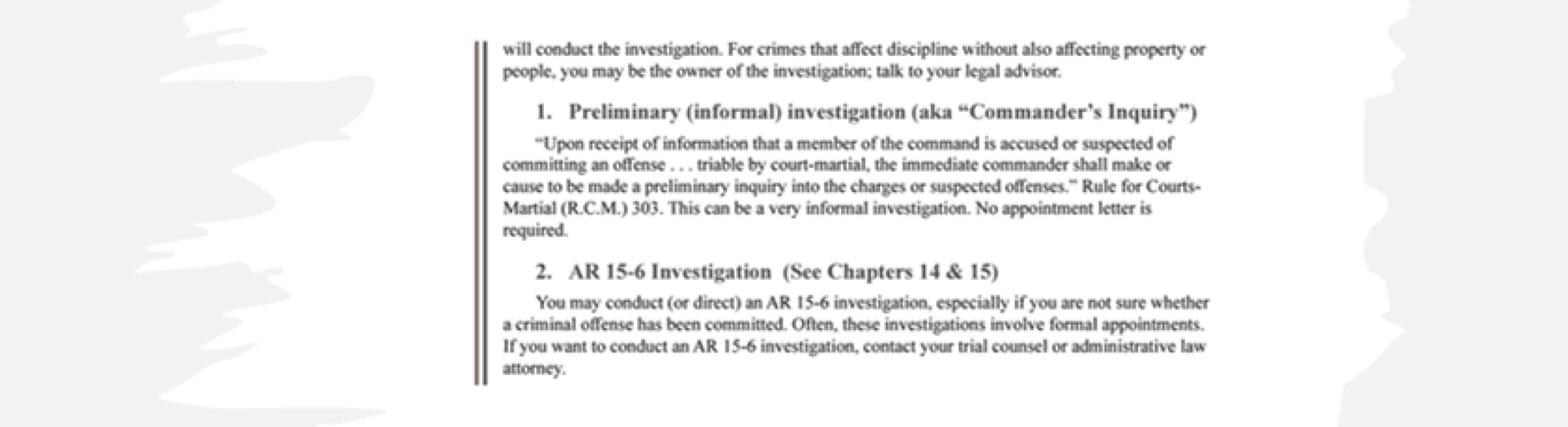 Difference Between a Commander’s Inquiry and a 15-6 Investigation - The ...